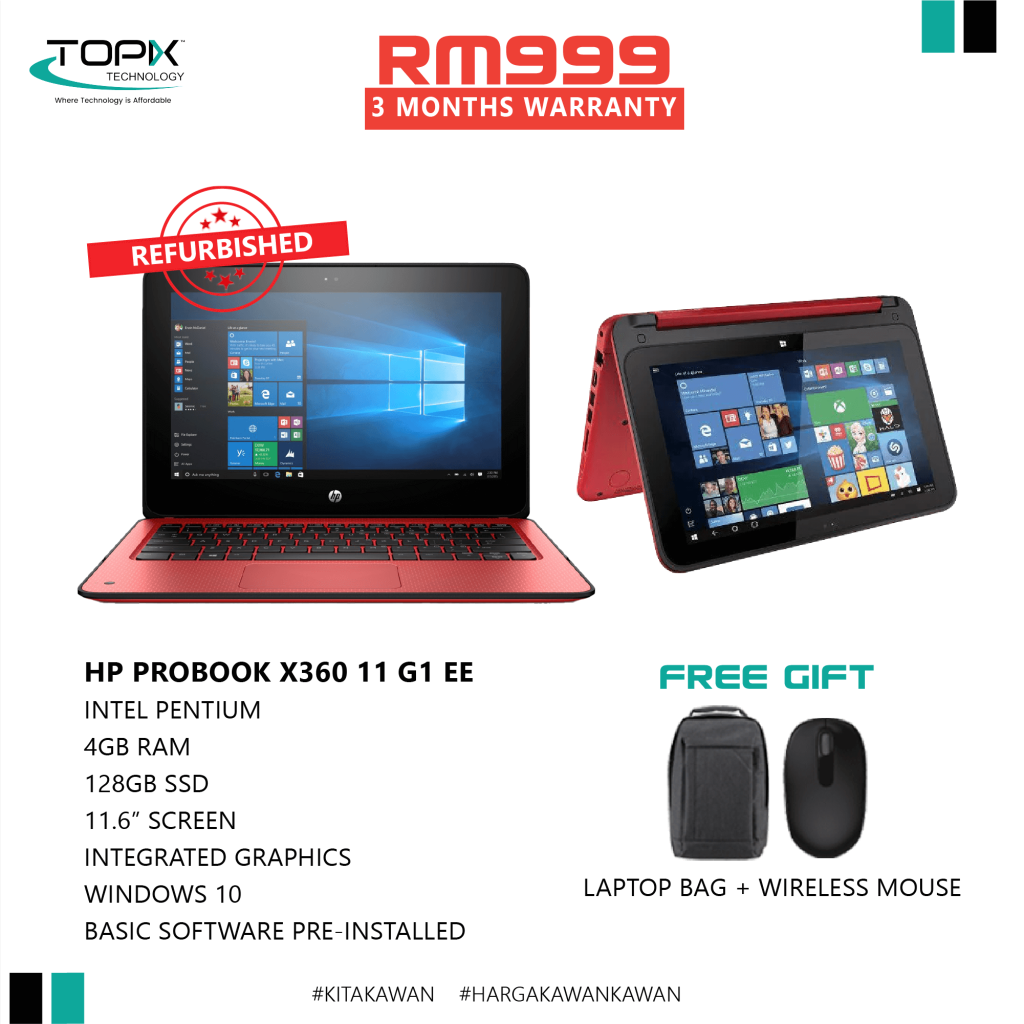 HP PROBOOK X360 11 G1 EE 4GB RAM 120GB SSD | TOPIX TECHNOLOGY